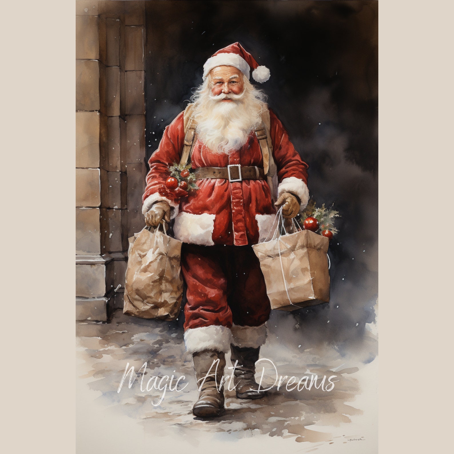Watercolour Santa Claus Clipart, 14 JPG Format, Sublimation Design ...