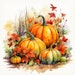 Digital Pumpkins Clipart - 12 Fall Watercolour in JPG Format Instant ...