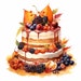 Fall Baking Clipart 13 High Quality Jpgs Watercolor Cake Clipart ...