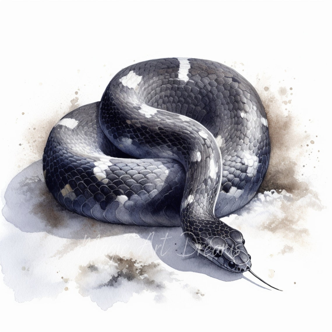Watercolour Winter Snakes Clipart, 29 High Quality JPG, Digital ...