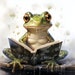 Watercolor Clipart of a Fabulous Toad Reading a Book, 20 Jpgs, Digital ...