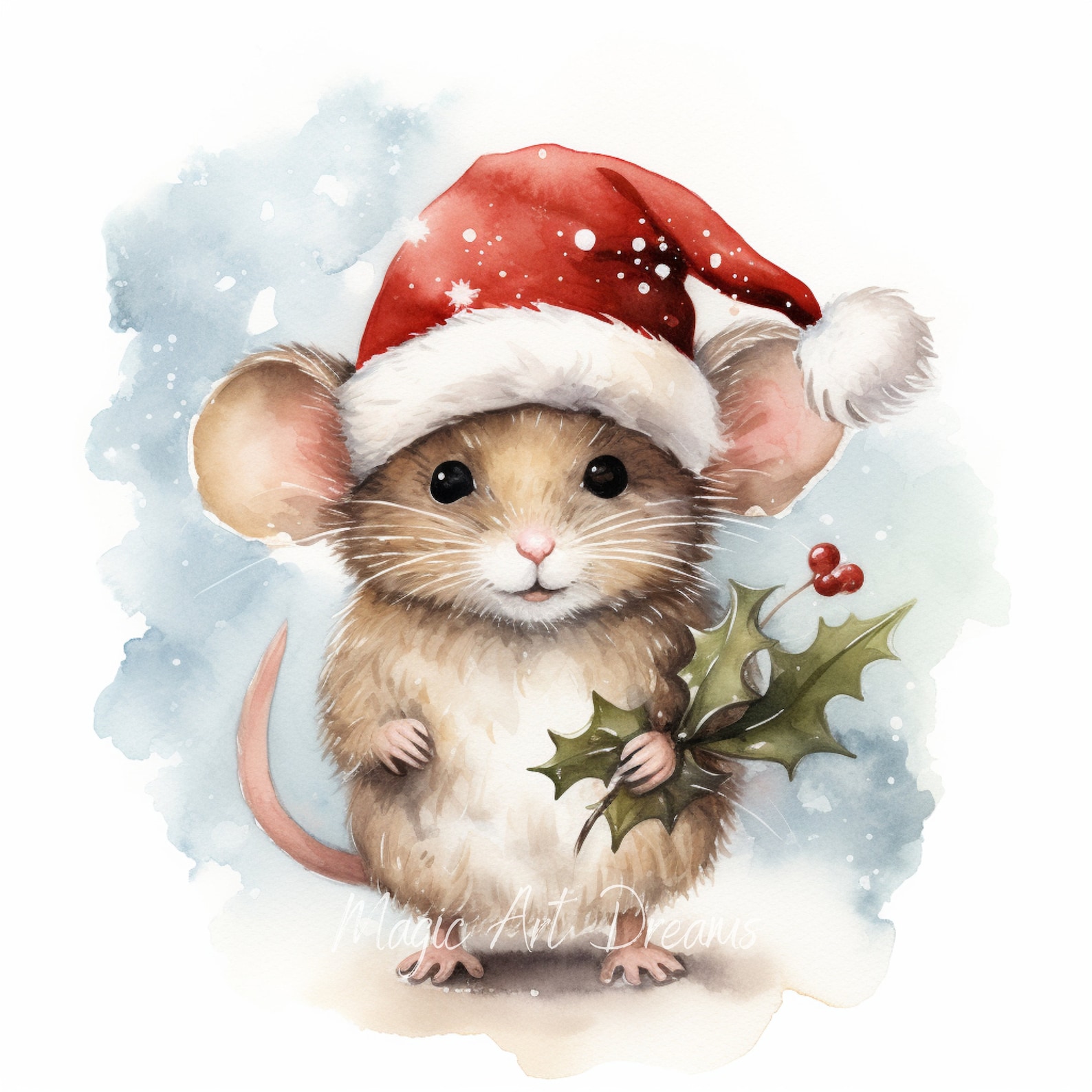 Christmas Mouse Clipart 14 High Quality JPG, Merry Christmas, Digital ...