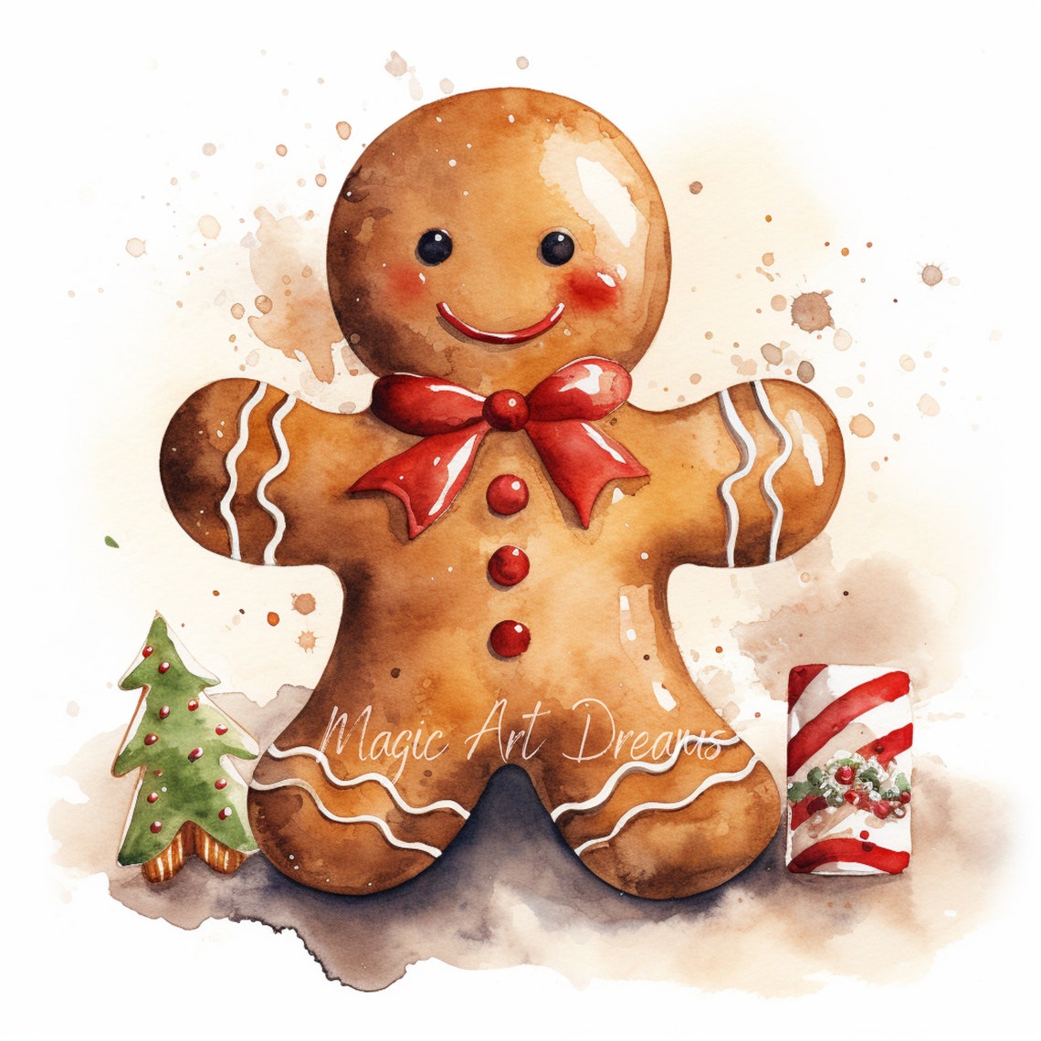 Christmas Gingerbread Man Clipart, 20 JPG, Merry Christmas, Digital ...