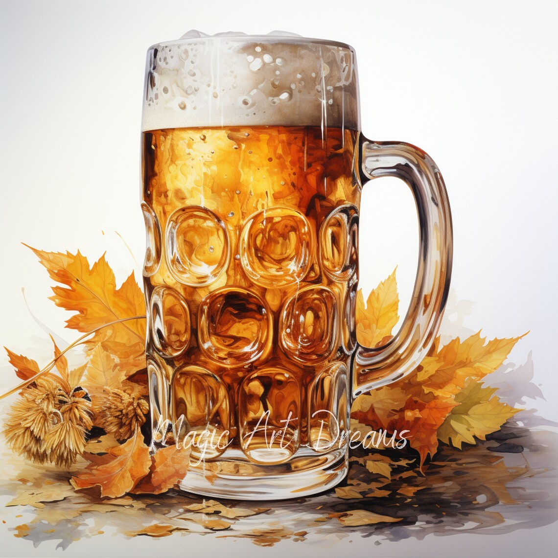 Watercolour Fall Beer Clipart 16 JPG Beer Illustration - Etsy