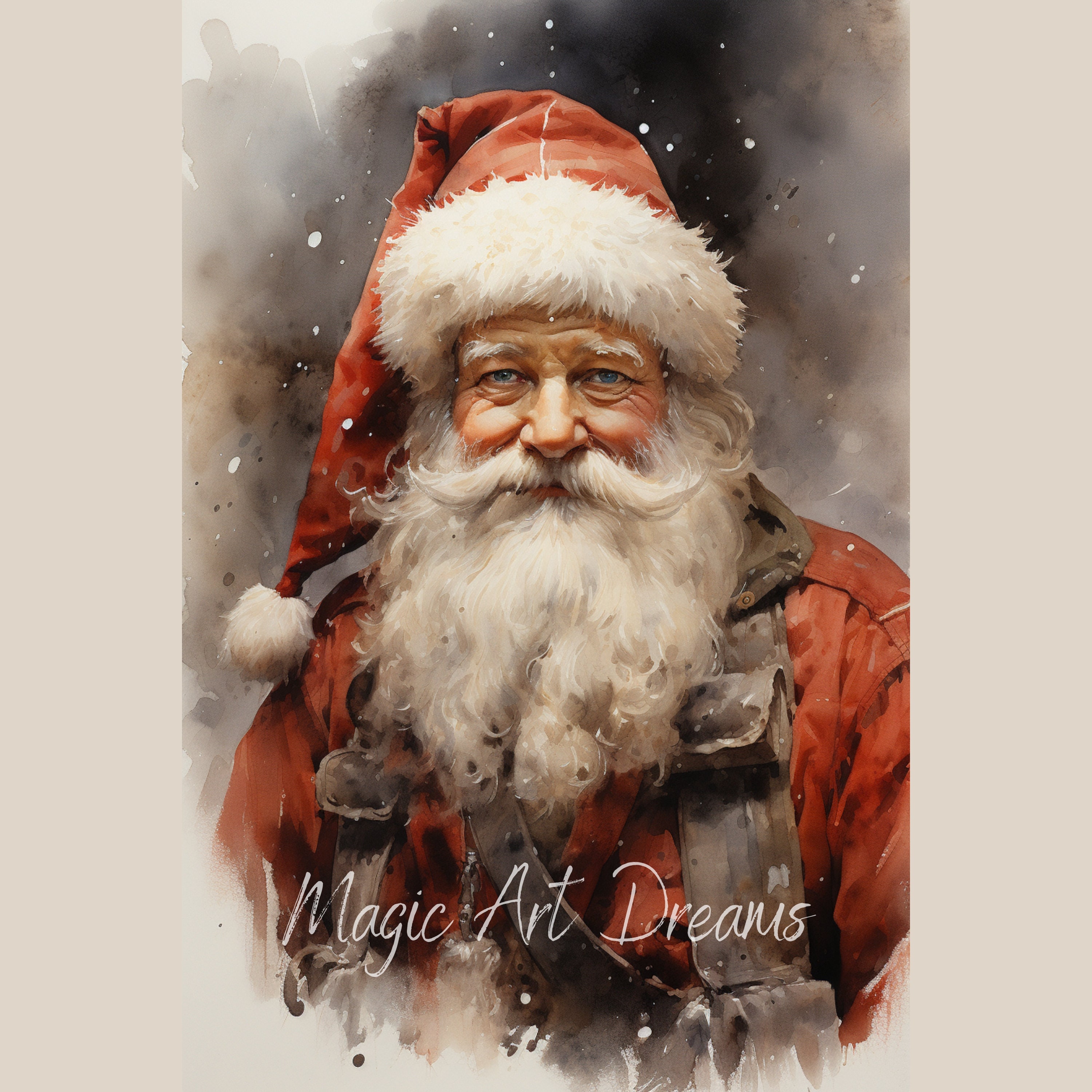 Watercolour Santa Claus Clipart, 14 JPG Format, Sublimation Design ...