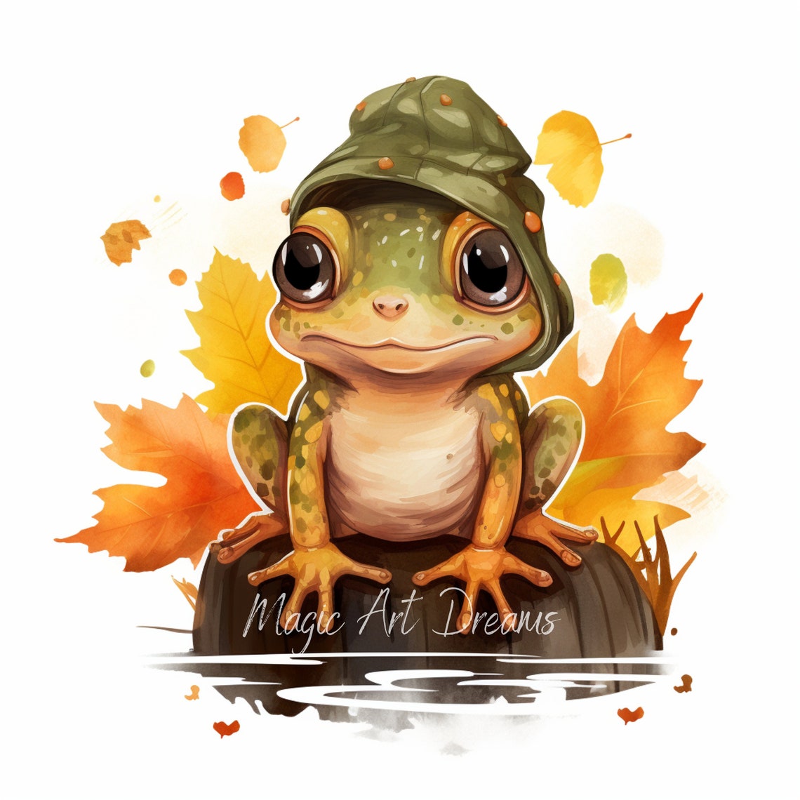 Watercolour Fall Frog Clipart, 18 JPG, Not Transparent Background ...