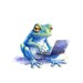 Watercolor Toad Clipart With Laptop, 16 Jpgs, Digital Print, Frog ...