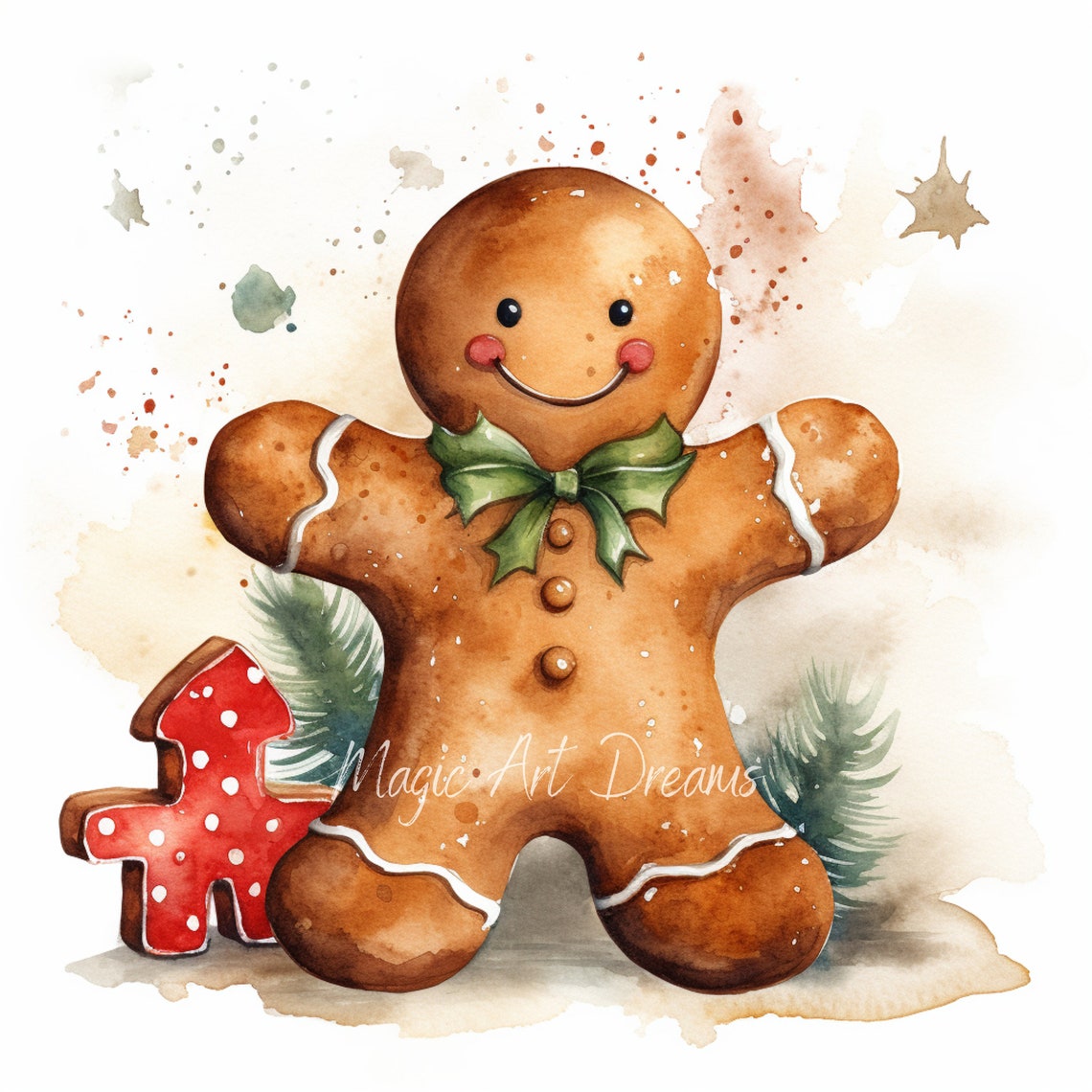 Christmas Gingerbread Man Clipart, 20 JPG, Merry Christmas, Digital ...