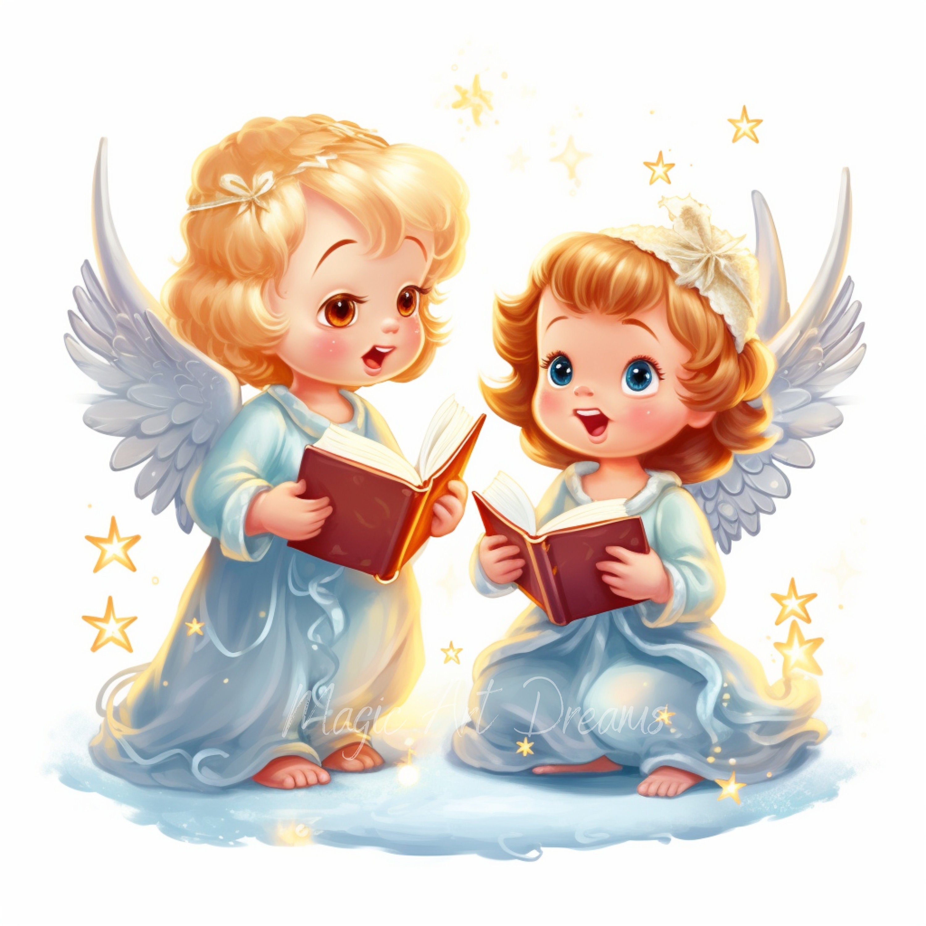 Adorable Little Angels Singing Christmas Carols Clipart 20 - Etsy