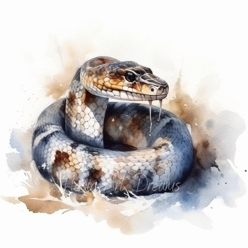 Watercolour Winter Snakes Clipart, 29 High Quality JPG, Digital ...