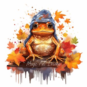 Watercolour Fall Frog Clipart, 18 JPG, Not Transparent Background ...