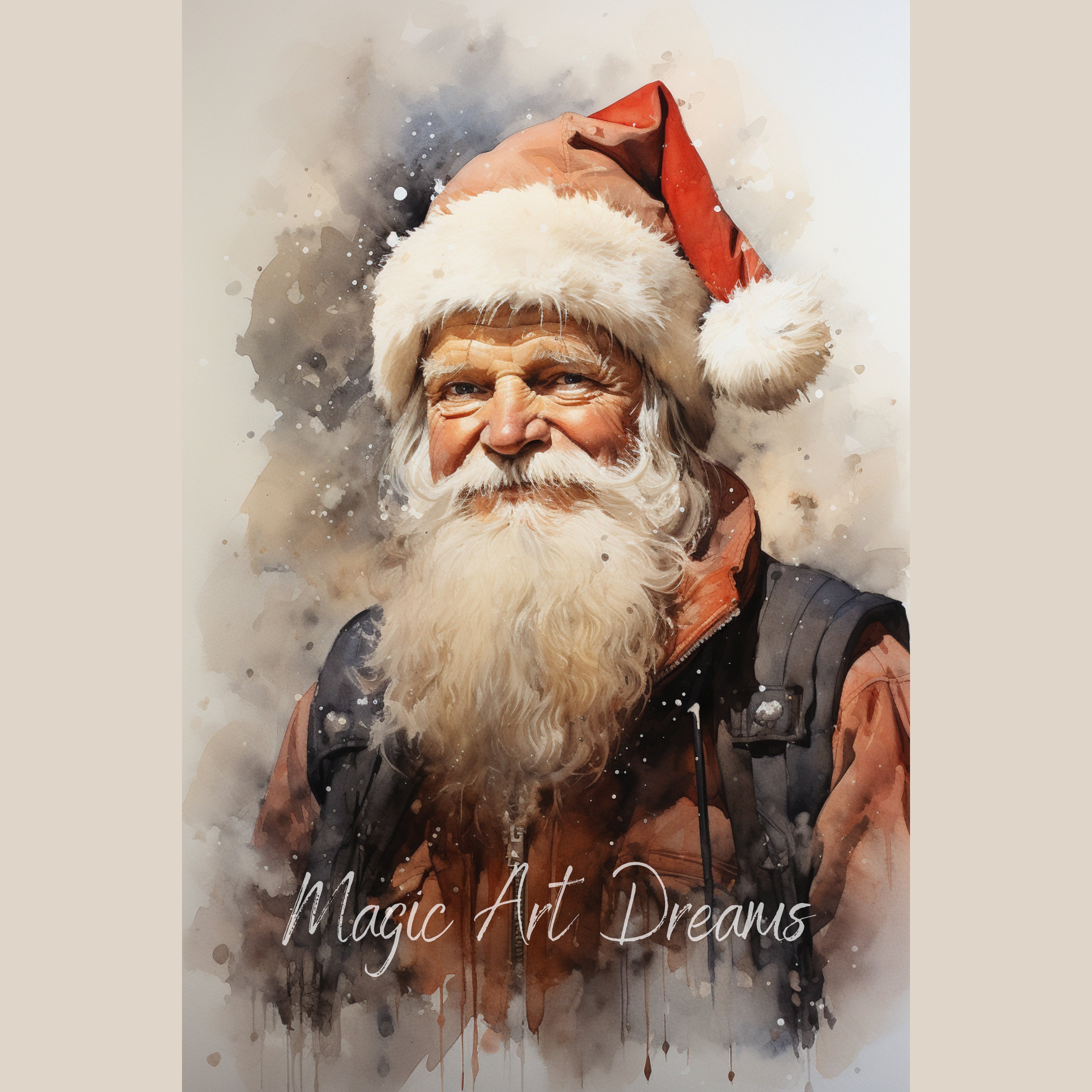 Watercolour Santa Claus Clipart, 14 JPG Format, Sublimation Design ...