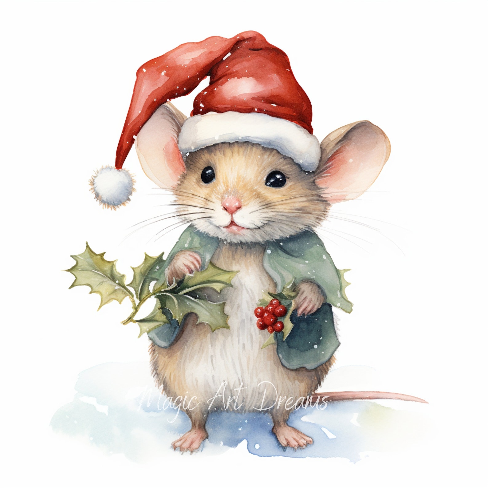 Christmas Mouse Clipart 14 High Quality JPG, Merry Christmas, Digital ...
