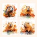 Watercolor Capybara 10pc PNG & JPEG Capybara Art Clipart Set ...