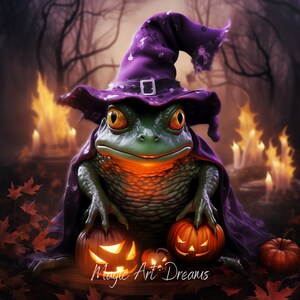 Watercolor Halloween Frog With Pumpkins Clipart, BOO, 15 JPG, Not ...