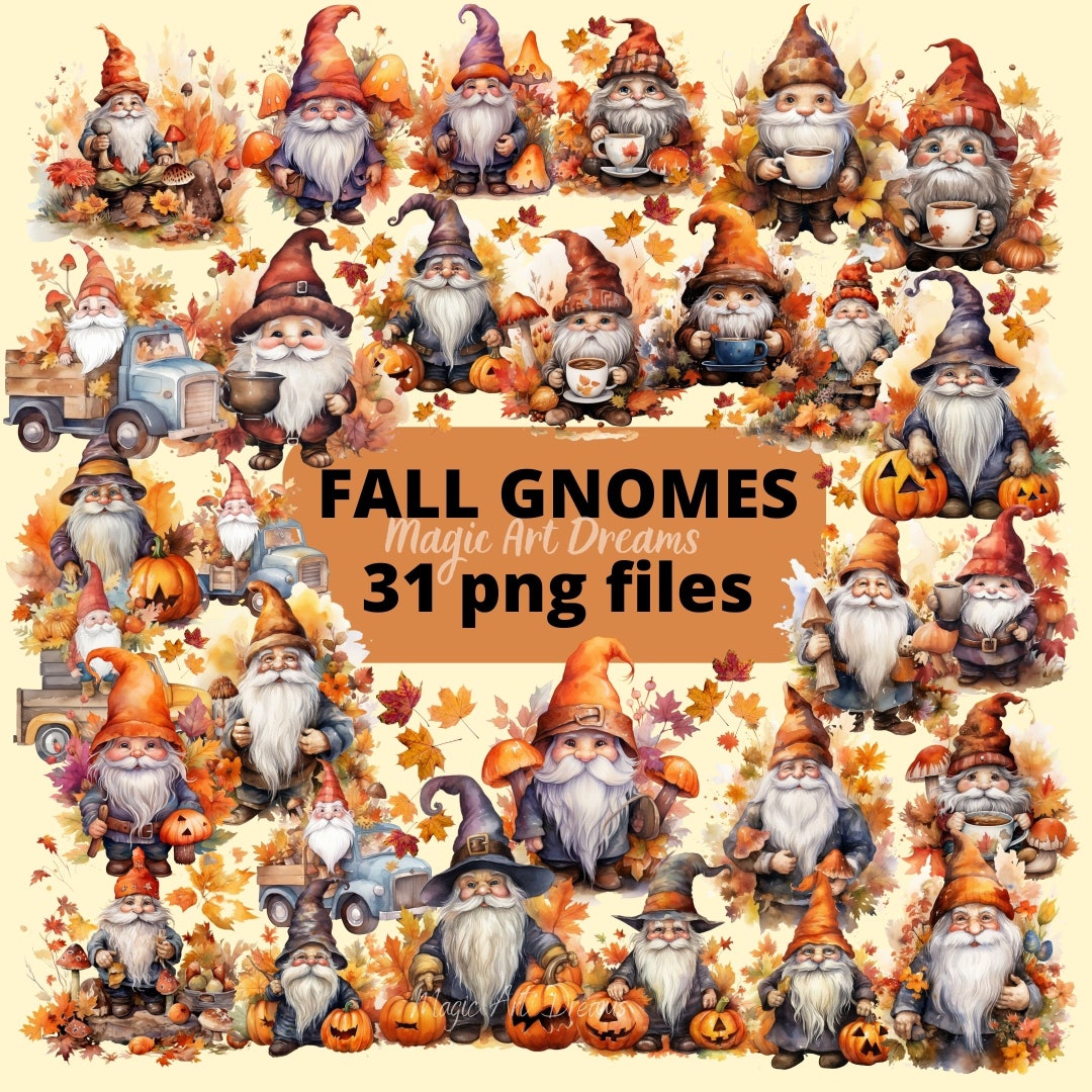 Fall Gnomes Clipart PNG Sublimation Desing, Instant Digital Download ...