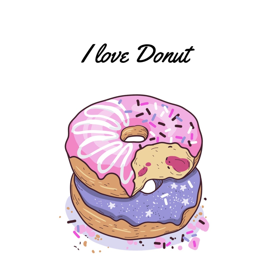 Pink Purple Illustrated Donut Pink Purple Illustrated Donut Etsy