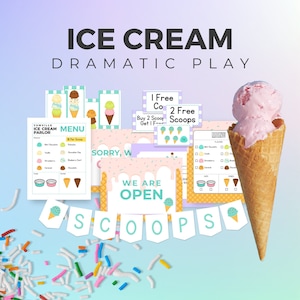 Ice Cream Pretend Play Printable, Dramatic Play With Food, - OLL001 - Etsy