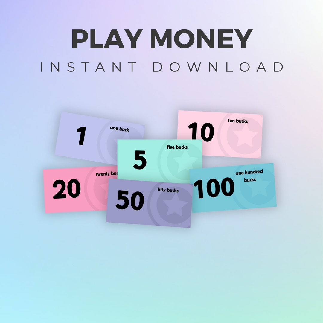 Play Money Set: Realistic Learning for Pretend Play - OLL001 - Etsy