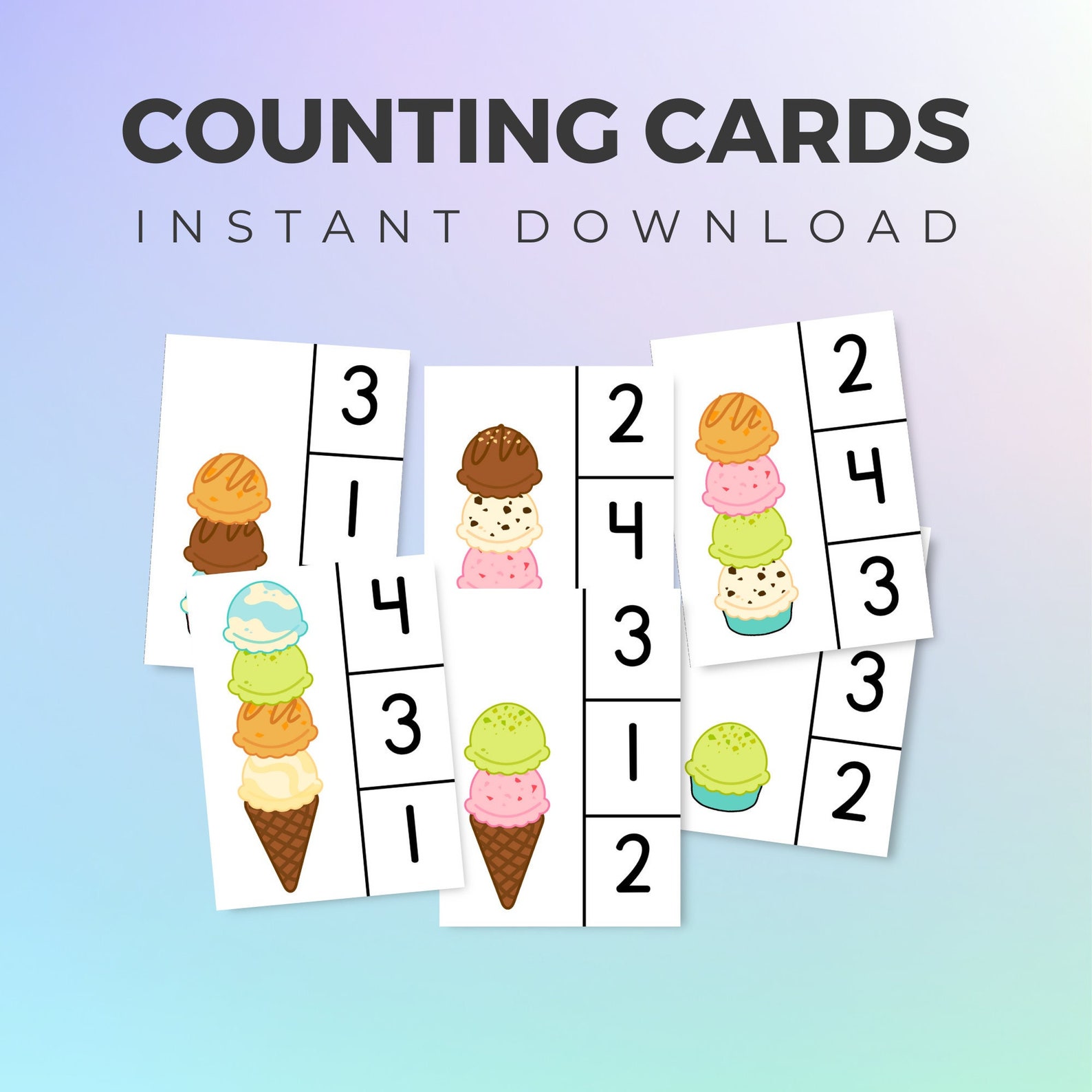 Counting Cards: Learn to Count the Sweet Way! - OLL001 - Etsy