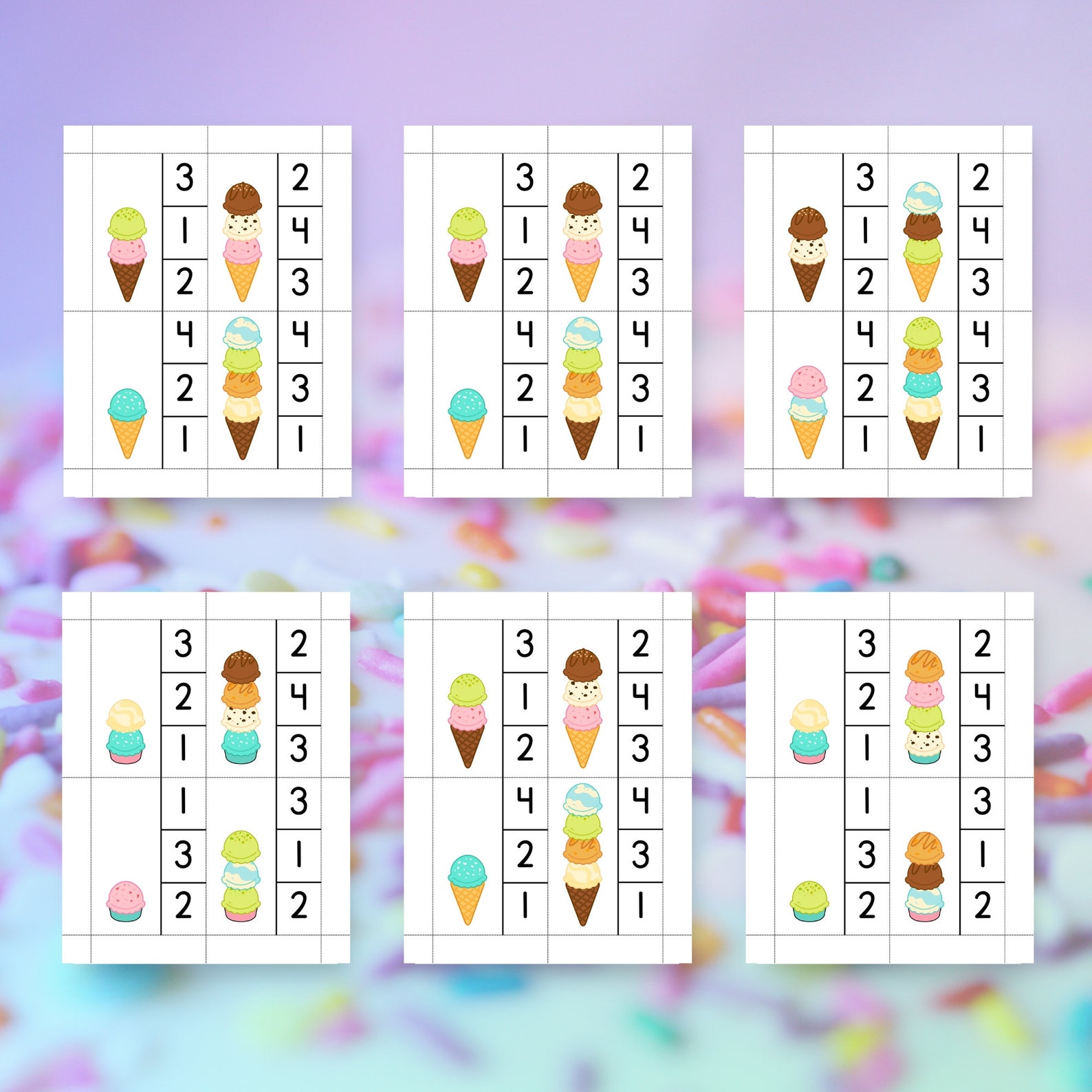 Counting Cards: Learn to Count the Sweet Way! - OLL001 - Etsy
