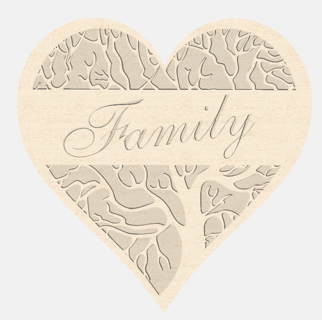 Heart Shaped Family Tree Svg Dxf - Etsy