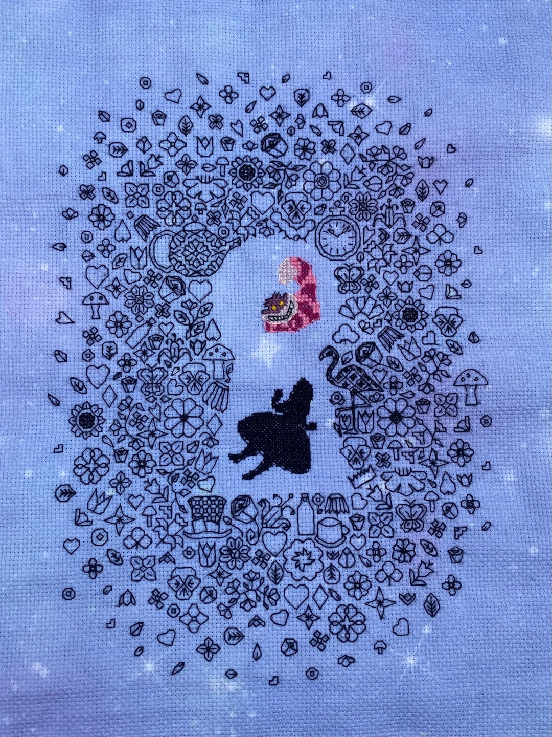 Cross Stitch Pattern Alice in Wonderland Blackwork - Etsy