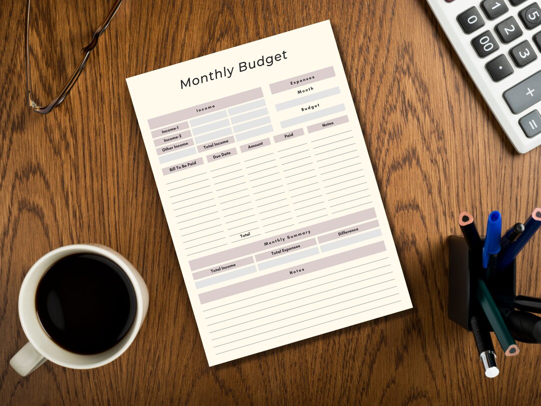 Comprehensive Monthly Budget Planner: Manage Finances With - Etsy