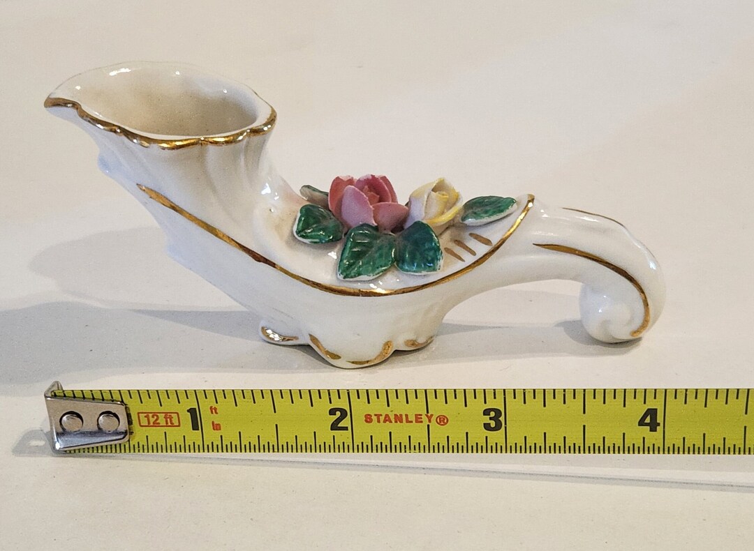 Vintage Small Dresden Cornucopia - Etsy