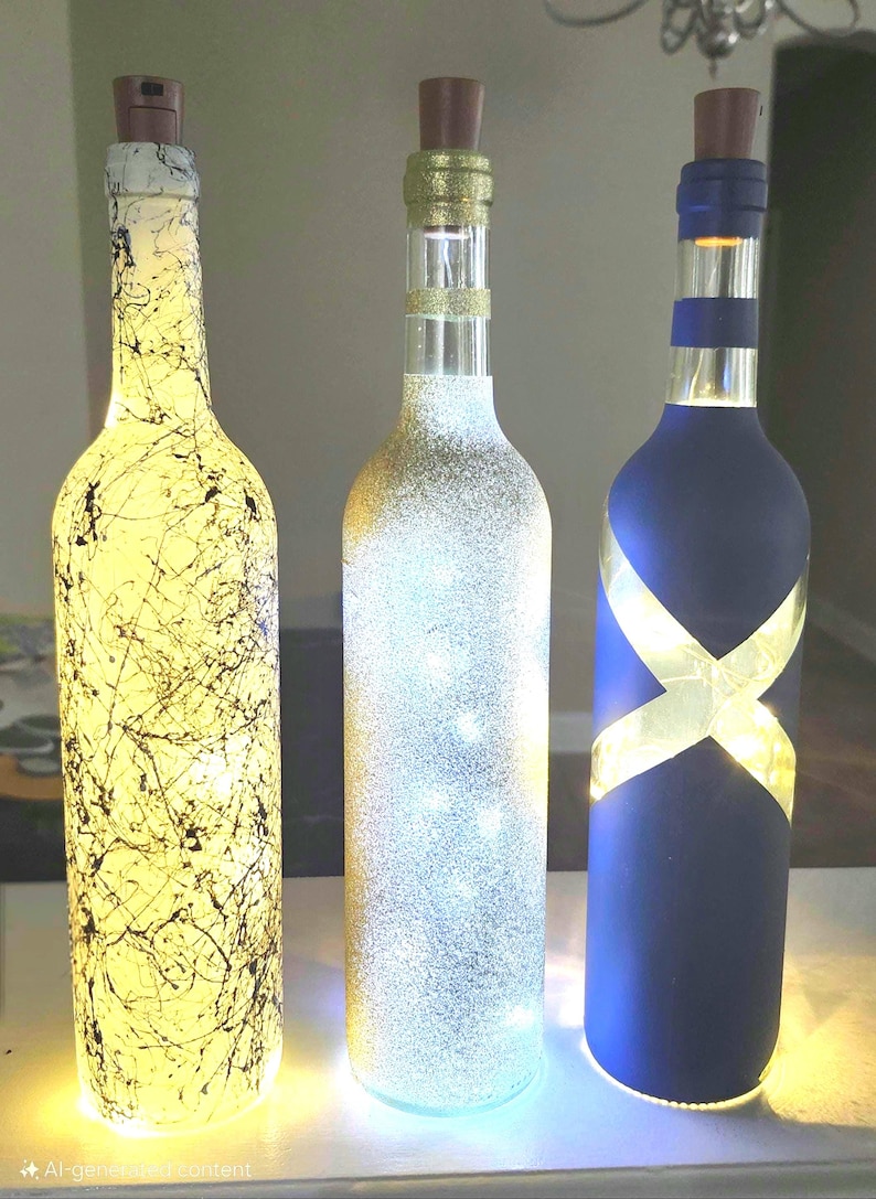 LED Wine Bottles - Etsy