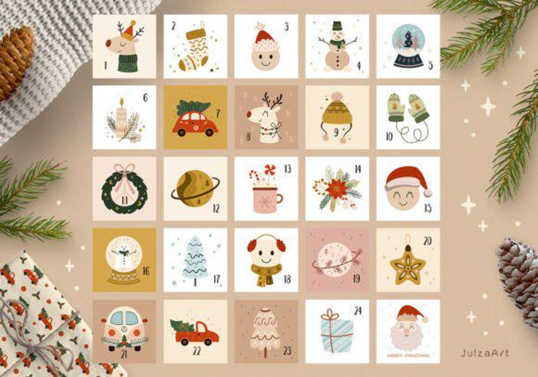25 Printable Advent Activity Cards for Kids Fun Holiday Countdown ...