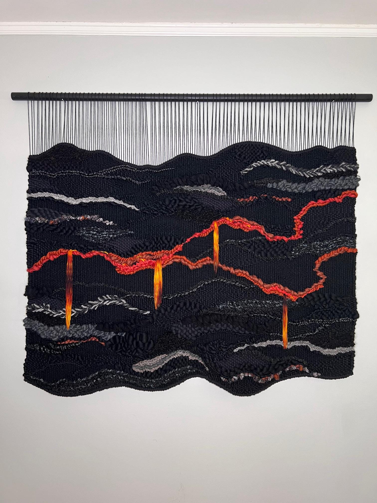 MADE TO ORDER. Pele-large Volcano Inspired Woven Wall Hanging, Fiber ...