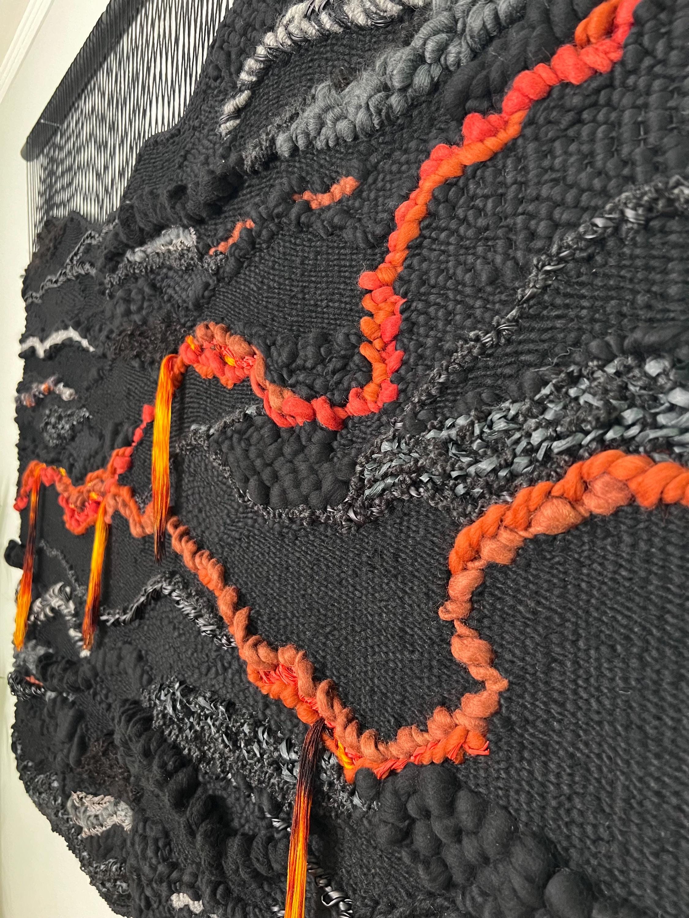 MADE TO ORDER. Pele-large Volcano Inspired Woven Wall Hanging, Fiber ...