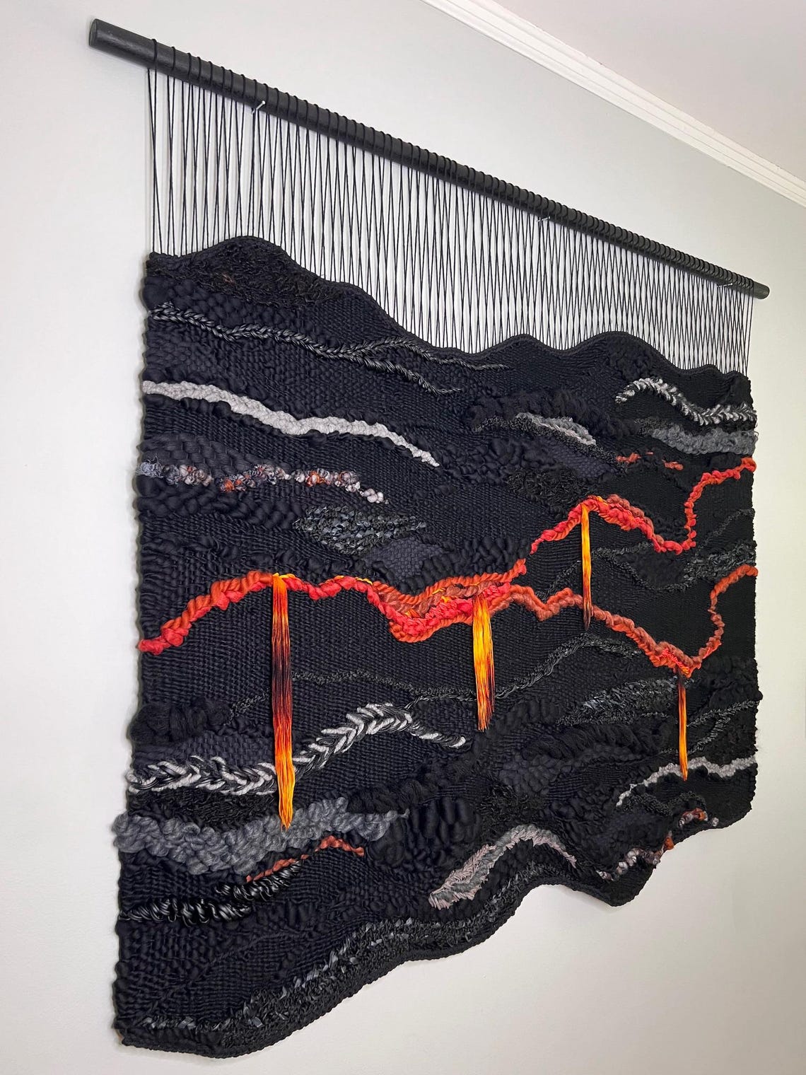 MADE TO ORDER. Pele-large Volcano Inspired Woven Wall Hanging, Fiber ...