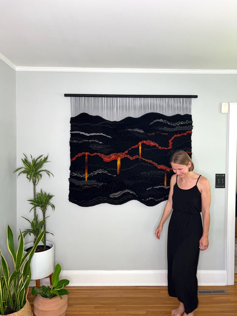 MADE TO ORDER. Pele-large Volcano Inspired Woven Wall Hanging, Fiber ...