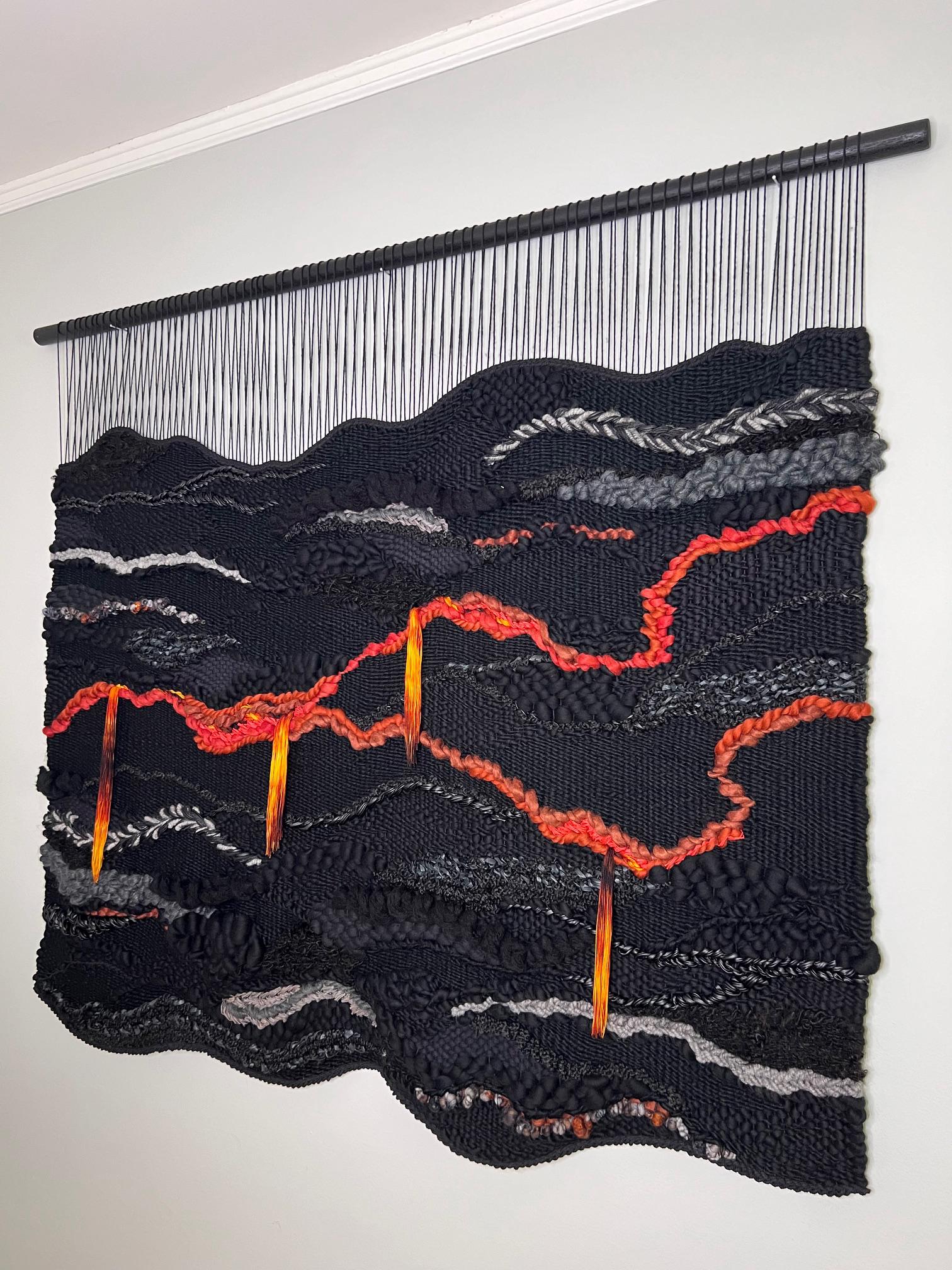 MADE TO ORDER. Pele-large Volcano Inspired Woven Wall Hanging, Fiber ...
