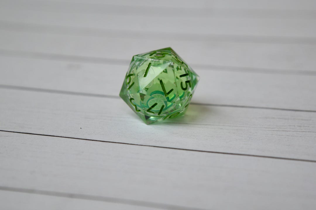 Limeade Single D20 Handmade Dice RAW Sharp Edge Resin Dnd Dice B. GRADE ...