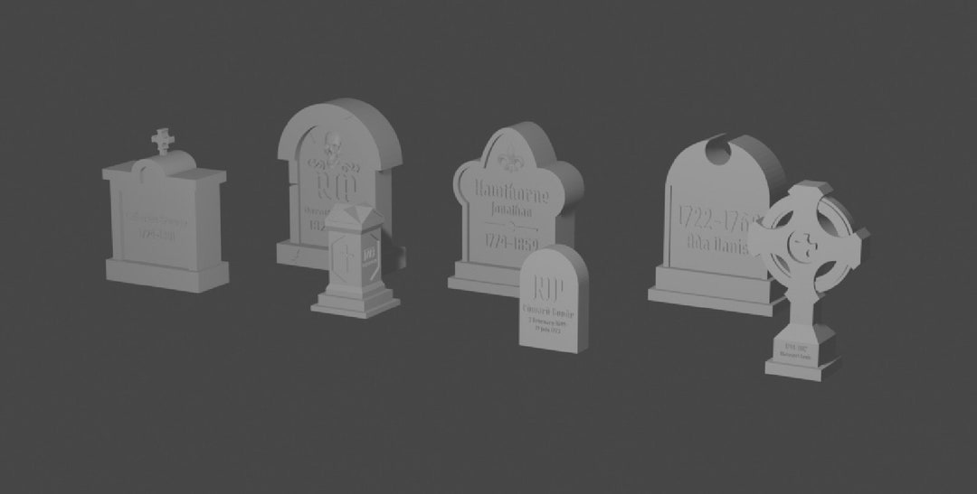 Gravestone STL Set for 3d Printing for Dice - Etsy