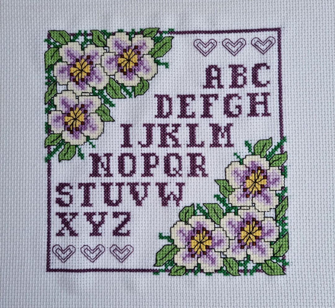 Alphabet Traditional Counted Cross Stitch Sampler Kit for Hobby and ...