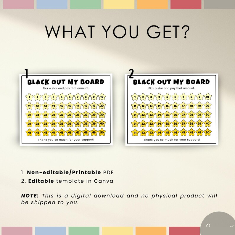 Black Out My Board Calendar Fundraiser Template, All Purpose Fundraiser ...