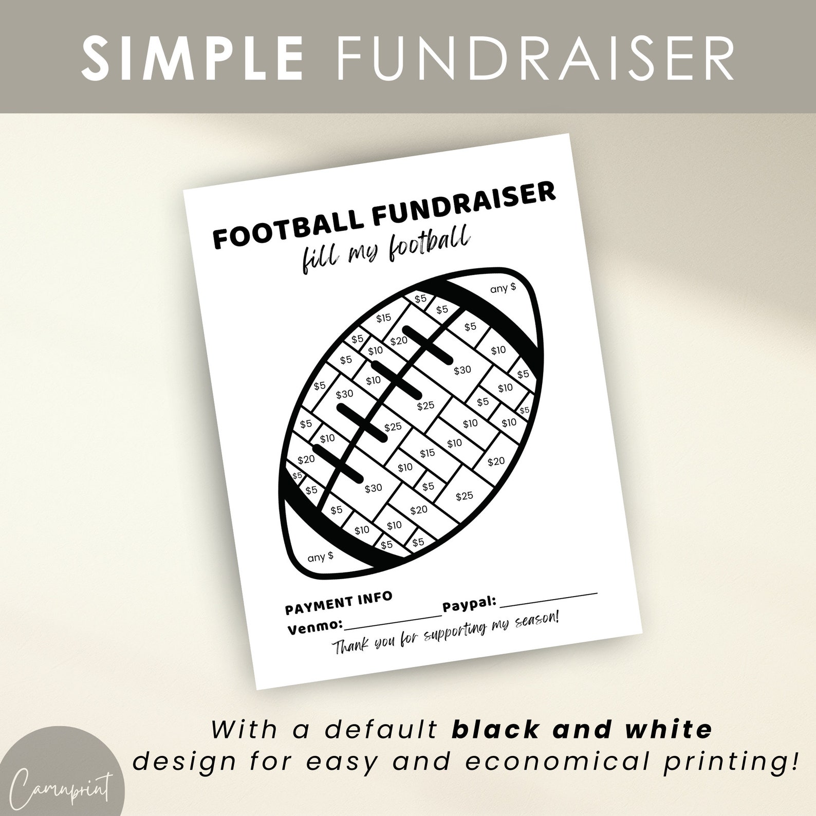 Color My Football Fundraiser Form for Sports Fundraiser Fill My ...