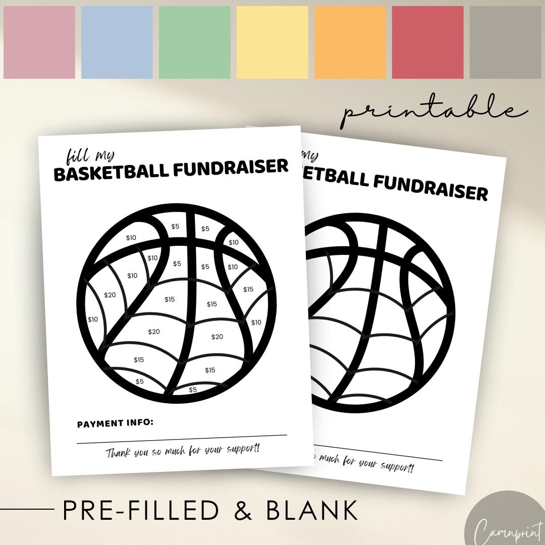Basketball Fundraiser for Sports Fundraiser, Color My Basketball, Pick ...