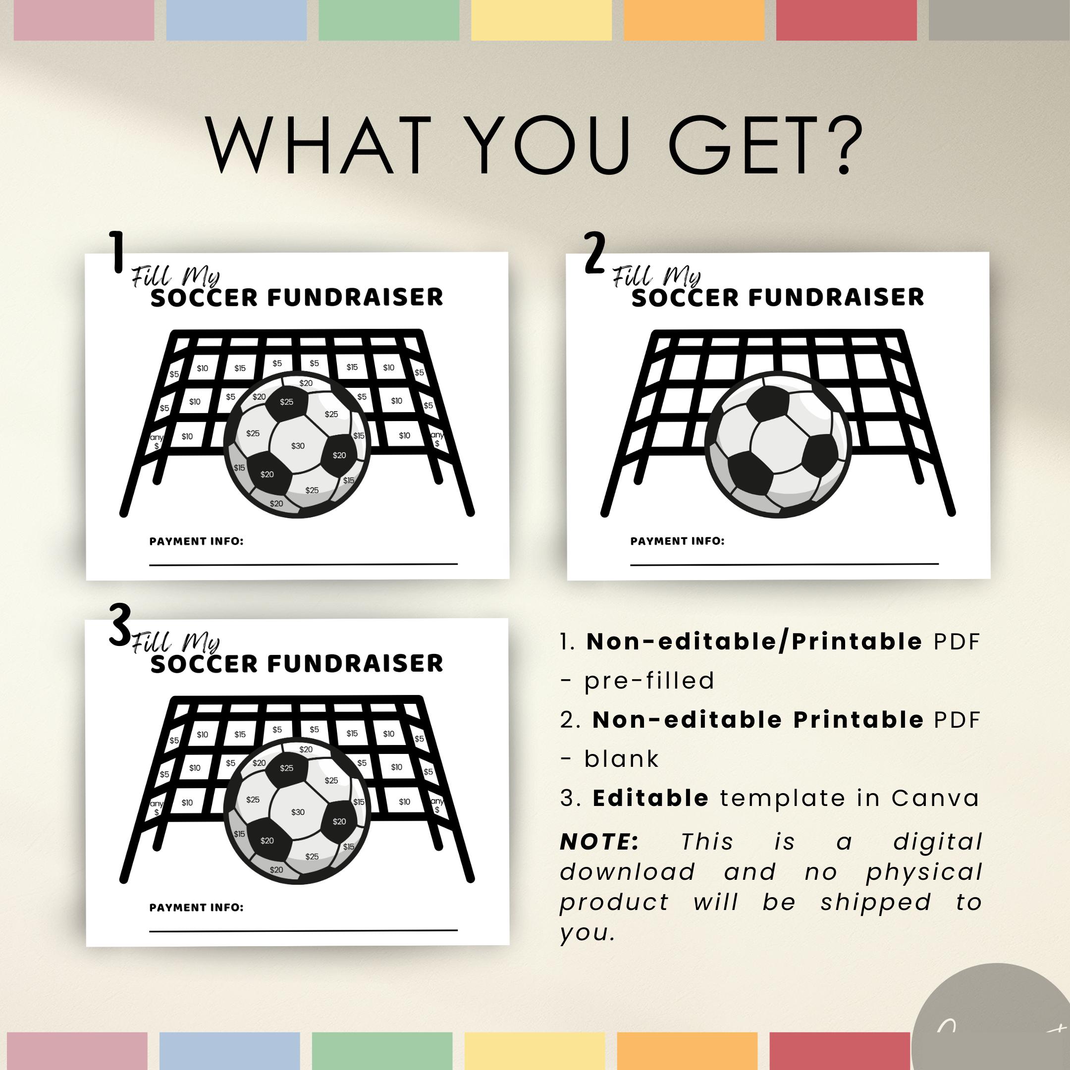 Soccer Fundraiser Flyer, Fill My Soccer Ball Fundraiser Form, Sports ...
