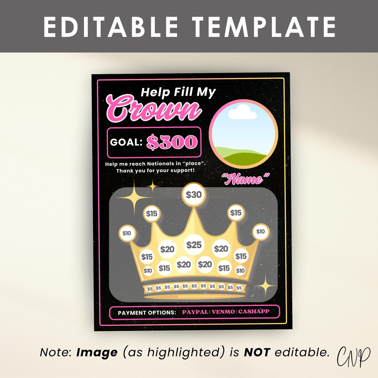 Fill My Crown Fundraiser for Pageant Fundraising, Editable Canva ...