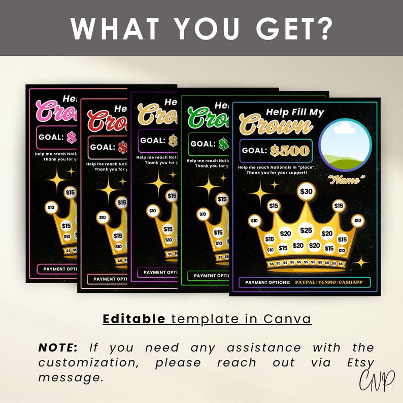 Fill My Crown Fundraiser for Pageant Fundraising, Editable Canva ...