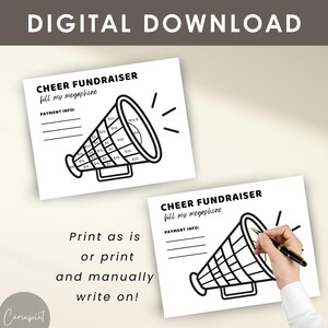 Cheer Fundraiser Printable Fill My Megaphone Fundraiser Form for ...