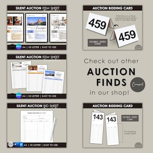 Auction Item Tracker Editable Auction Template for School Auction Live ...