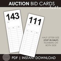 Dessert Dash Bid Sheets - Etsy