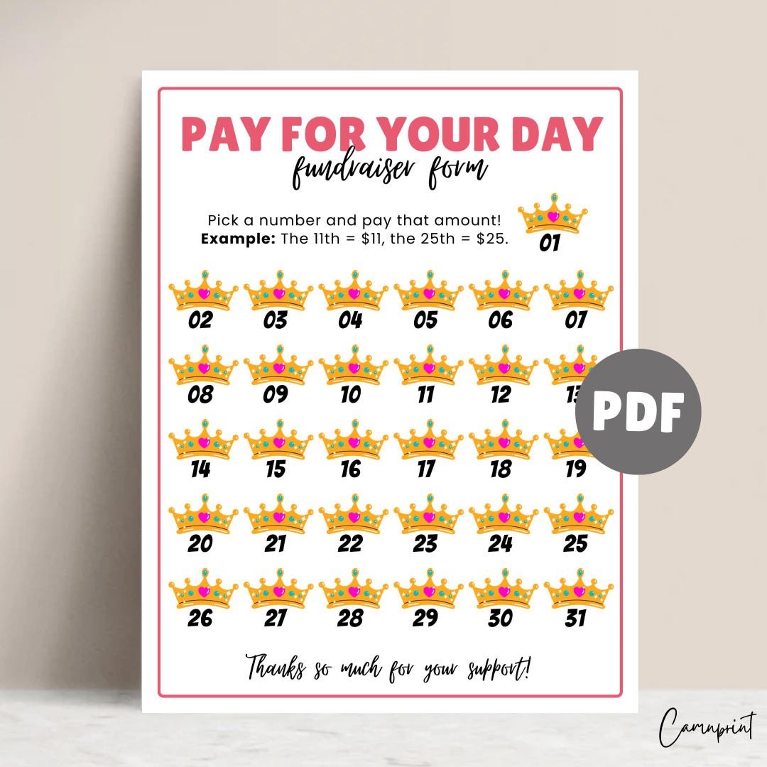 Pageant Fundraiser for Pageant Fundraising Form, Calendar Fundraiser ...