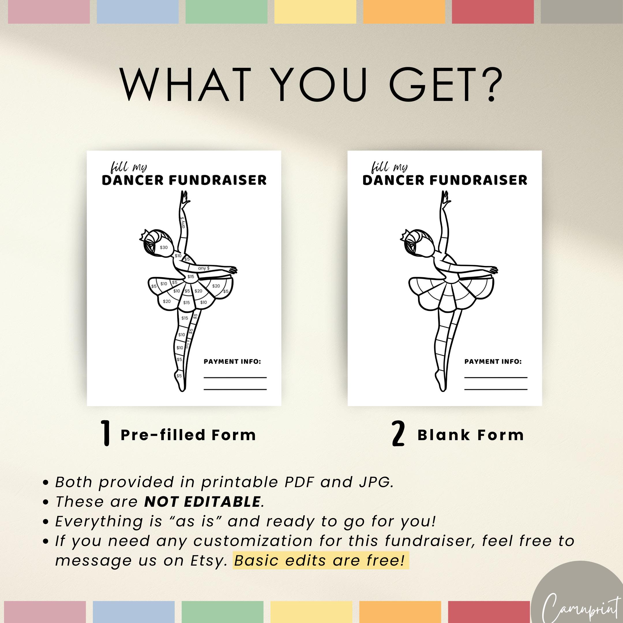 Dance Fundraiser Printable Fill My Dancer Fundraiser Printable ...